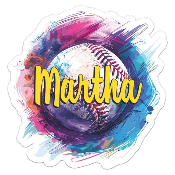 Baseball Martha Sticker Phone Decal Water Bottle Stickers Car Decals ...
