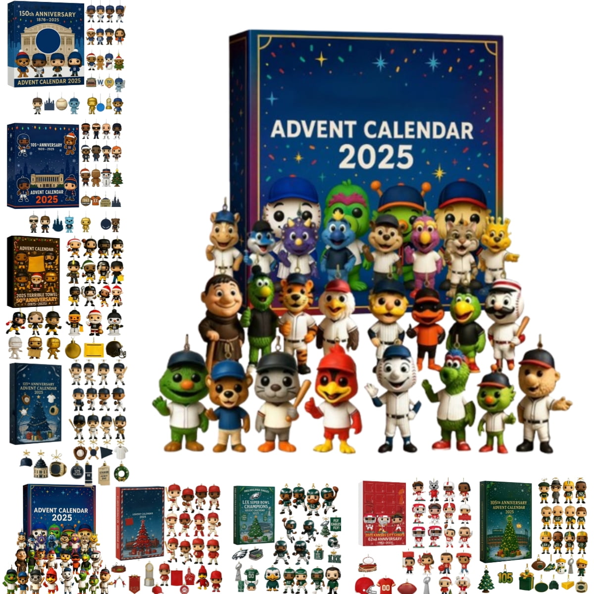 Baseball Mascots Anniversary Advent Calendar Blind Box Baseball Holiday ...