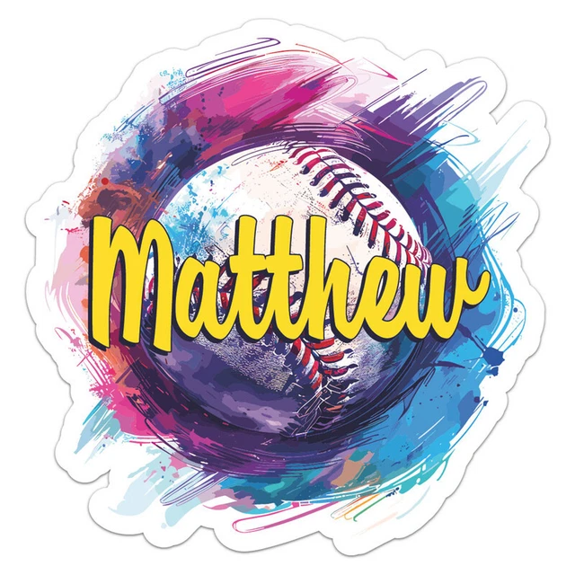Baseball Matthew Sticker Phone Decal Water Bottle Stickers Car Decals ...