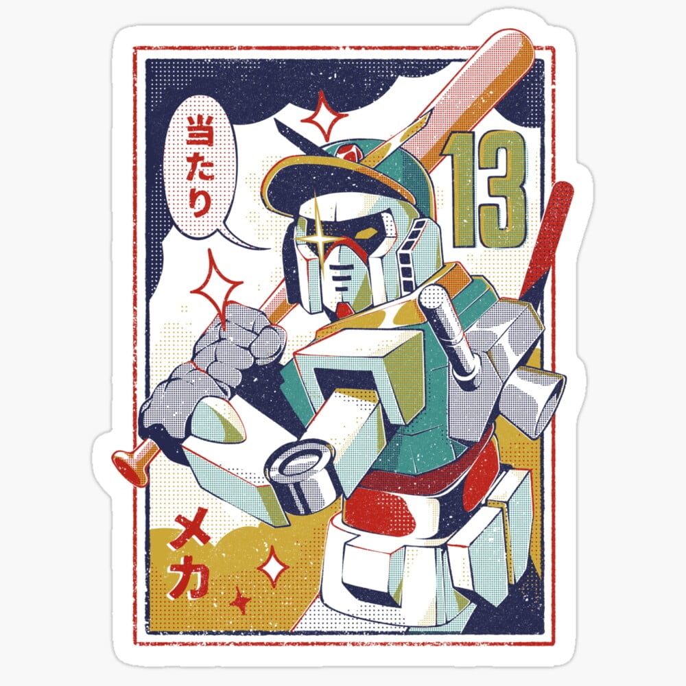 Baseball Mecha Sticker Phone Decal Water Bottle Stickers Car Decals ...