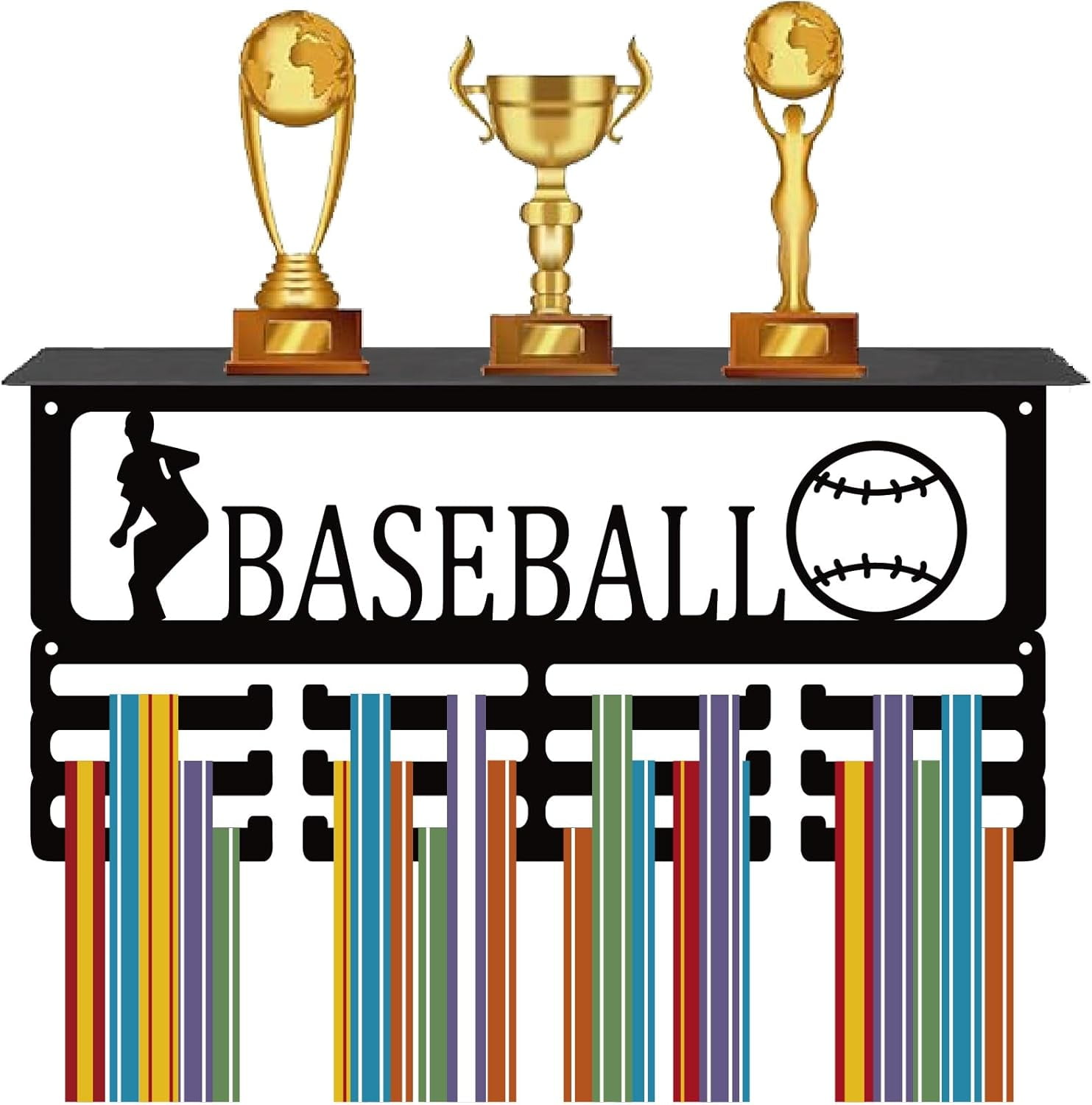 Baseball Medal Display Stands Trophy Shelf Metal Awards Rack Wall ...