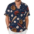 Baseball Men's Shirts Short-Sleeved with All-Over Prints Button-Up ...