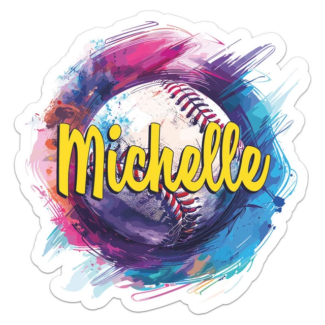 Baseball Michelle Sticker Phone Decal Water Bottle Stickers Car Decals ...