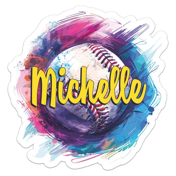 Baseball Michelle Sticker Phone Decal Water Bottle Stickers Car Decals ...