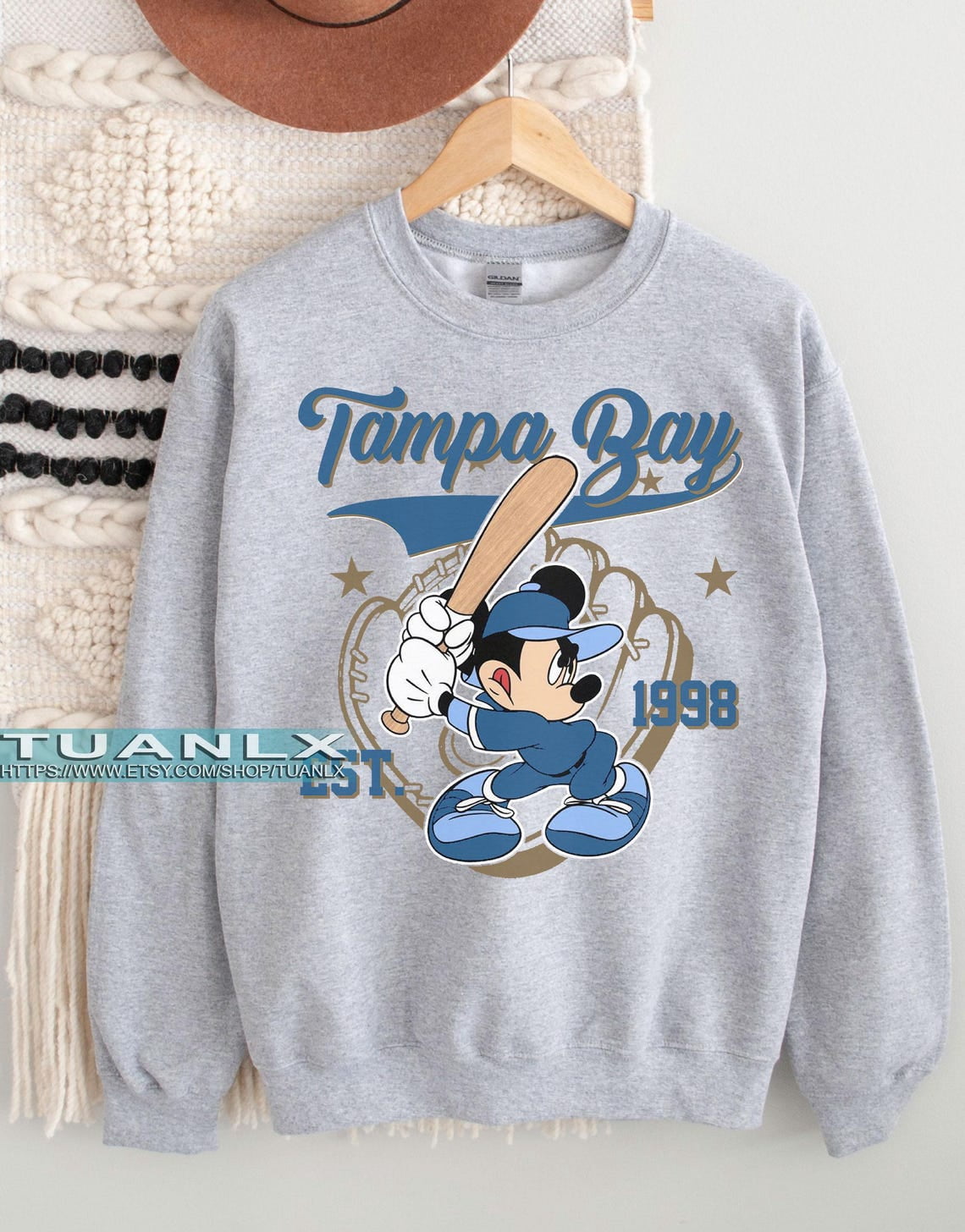 Baseball Mickey Tampa Bay Ray, Mickey Baseball Sweat, Disney Sport ...