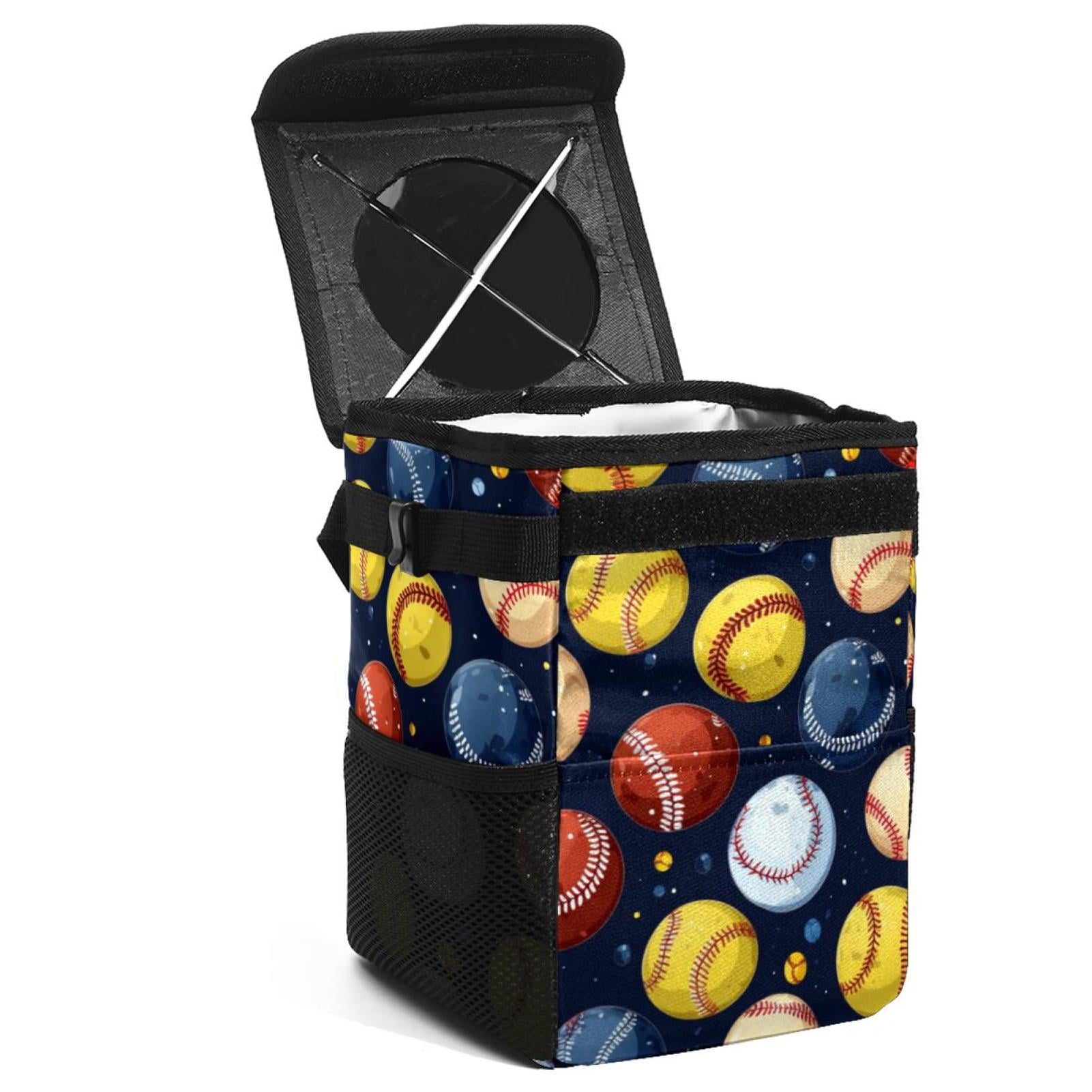 Baseball Mini Trash Can Car Trash Bin Trash Can for Car - Foldable ...