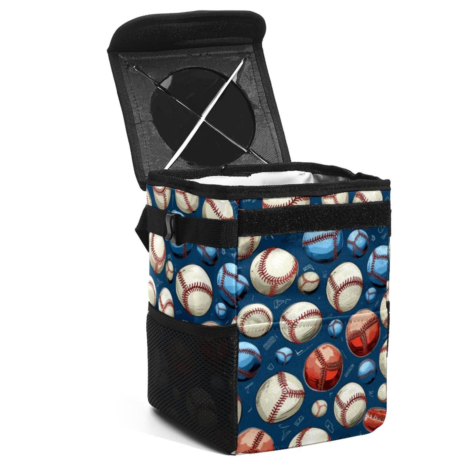 Baseball Mini Trash Can for Car: Foldable, with Lid, Leak-Proof, and ...