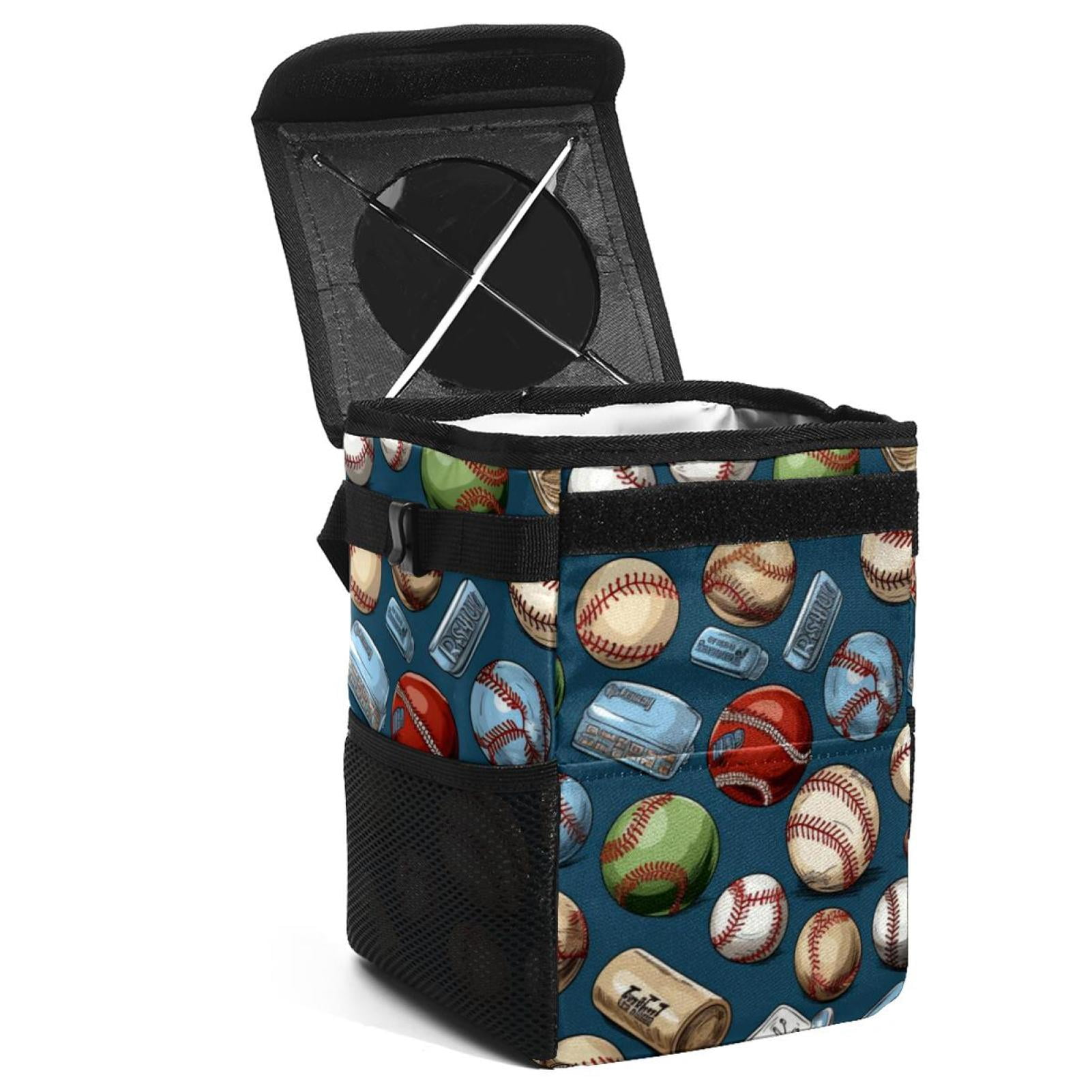 Baseball Mini Trash Can for Car: Foldable, with Lid, Leak-proof ...