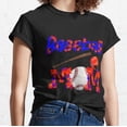 Baseball Mom Blue Red Lettering The New Season Starts Classic T-shirt ...