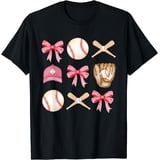 Baseball Mom Coquette Mothers Day Women Girls Baseball Mama T-Shirt ...