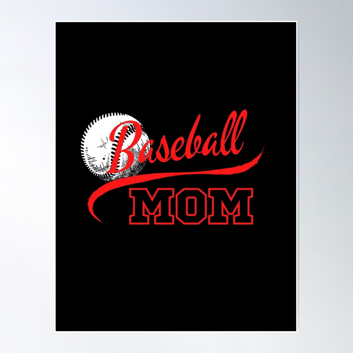 Baseball Mom Design Poster Wall Art Bedroom Wall Art Home Decor Office ...