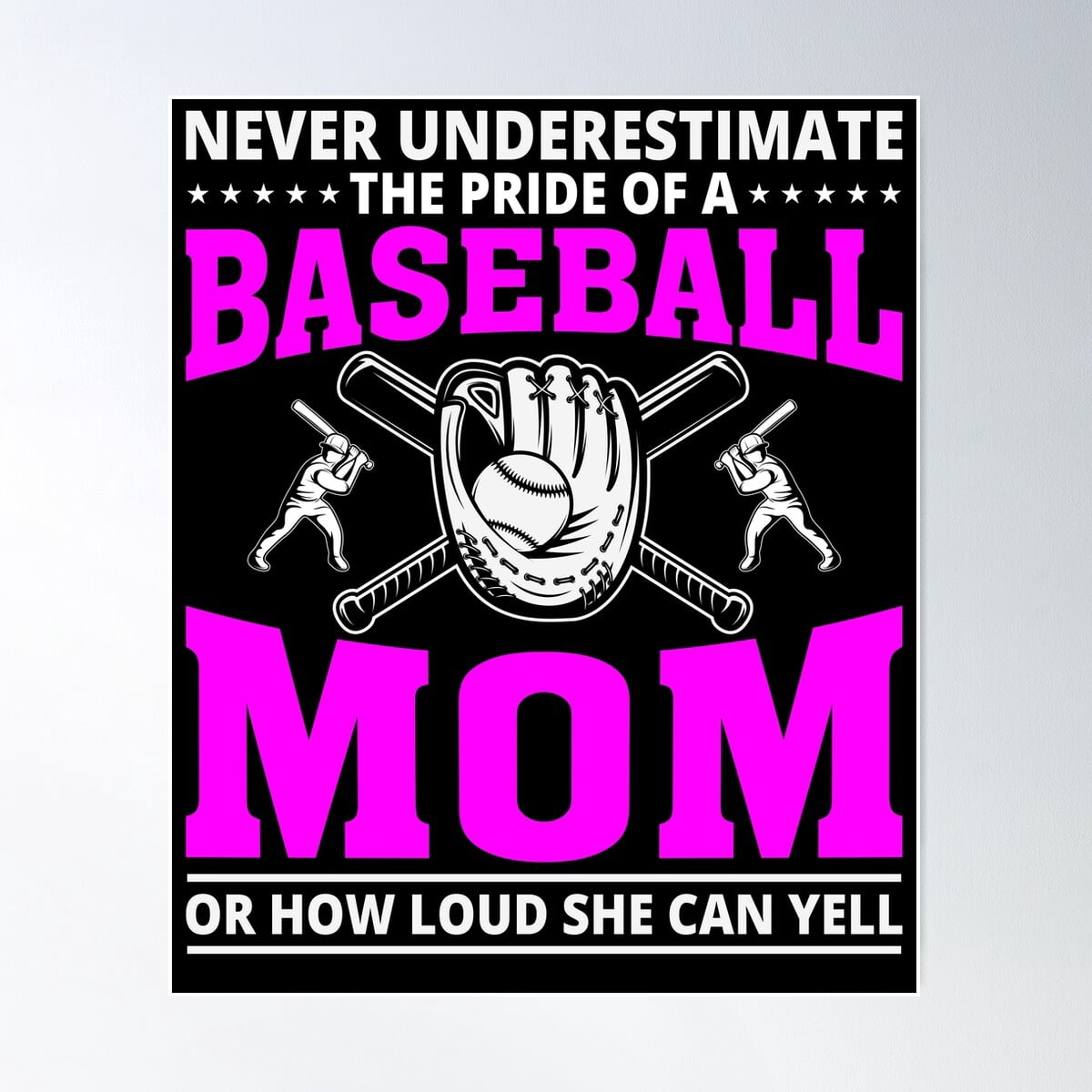 Baseball Mom - Funny Gifts For Moms And Baseball Players Poster Wall ...