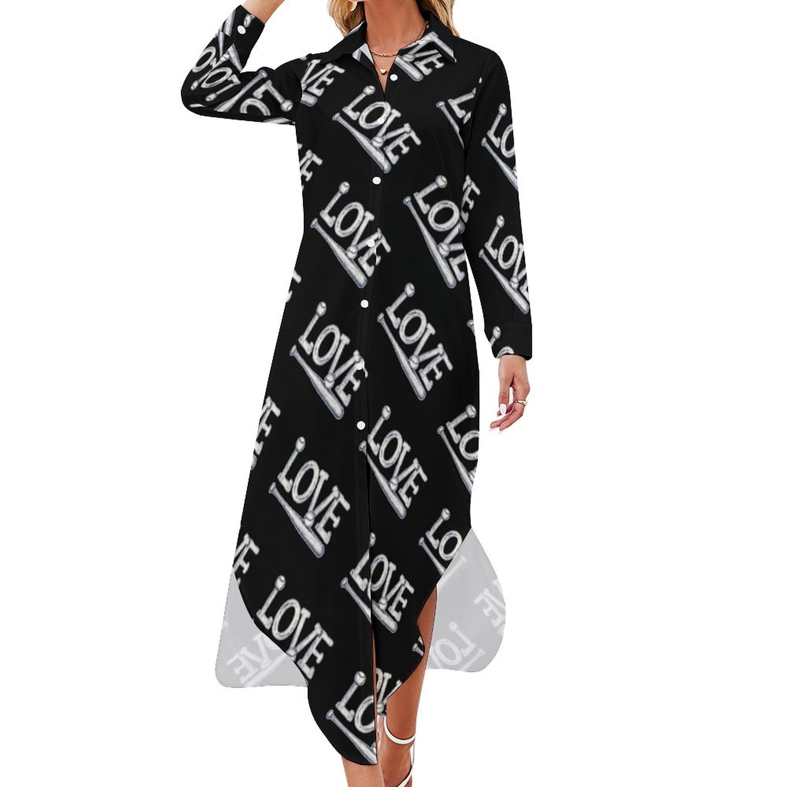 Baseball Mom Gift For Baseball Lover Women's Maxi T Shirt Dress Long ...