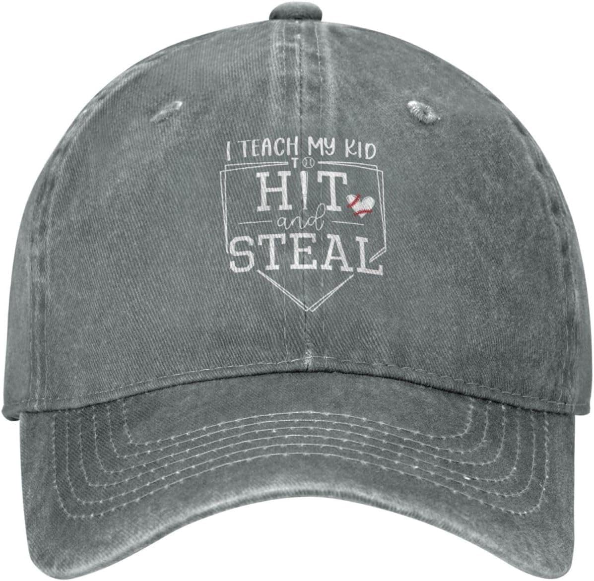 Baseball Mom Hat I Teach My Kids to Hit and Steal Hat Women Baseball ...