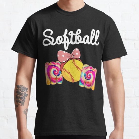 Baseball Mom Love Tie Dye Style Softball Mom Classic T-shirt - Walmart.com