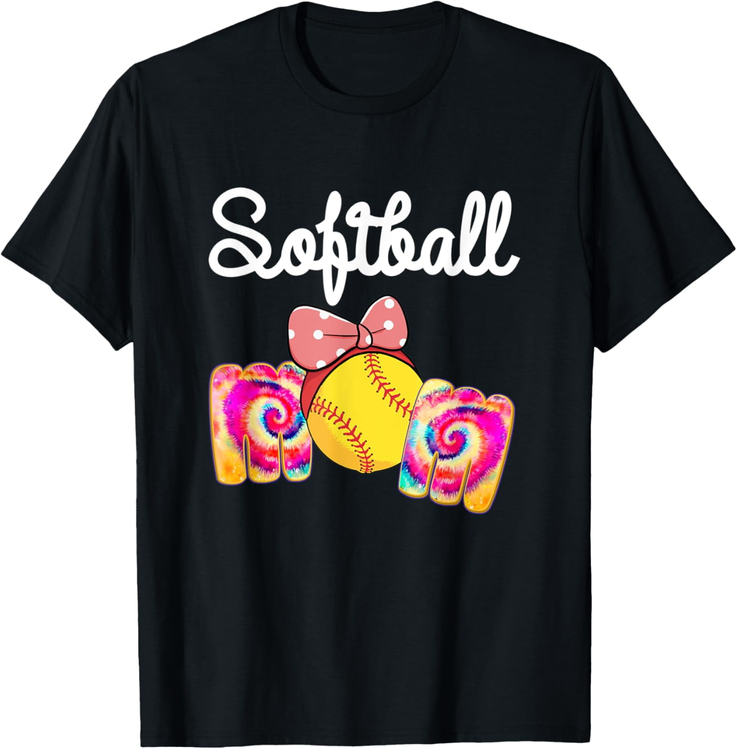 Baseball Mom Love Tie Dye Style Softball Mom Mother's Day T-Shirt ...