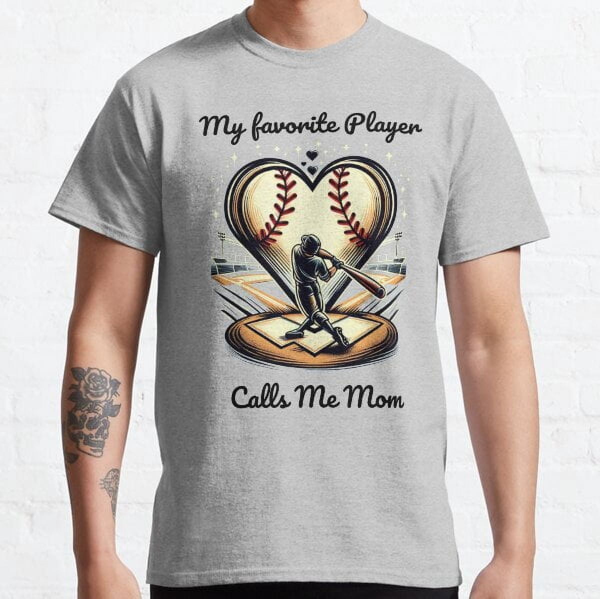 Baseball Mom "My Favorite Player Calls Me Mom" Classic T-shirt ...