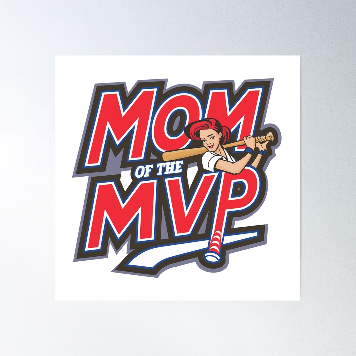 Baseball Mom Of The Mvp Poster Wall Art, Modern Wall Decor For Living ...