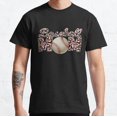 Baseball Mom Pink Leopard Print T Shirt Design Classic T-shirt ...
