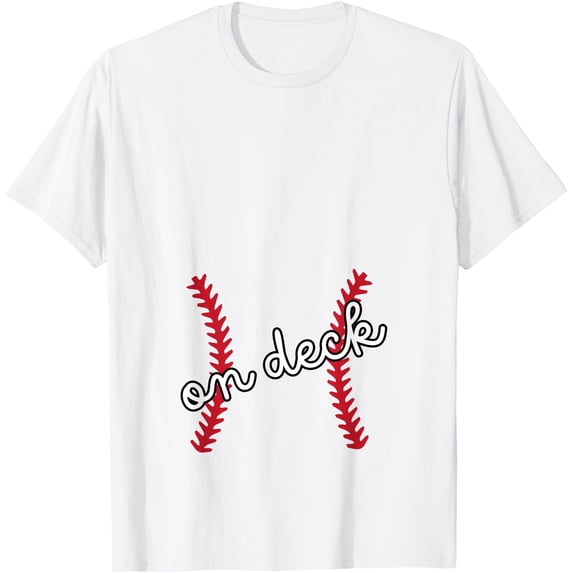 Baseball Mom Pregnancy Announcement Belly Reveal T Shirt Vintage T