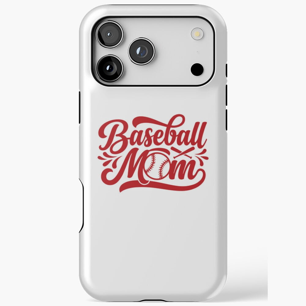 Baseball Mom Script Red Baseball Graphic for iPhone Case 11 through 17 ...