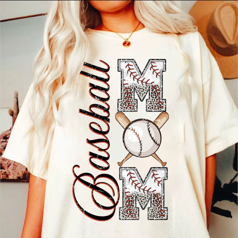 Baseball Mom Shirt, Baseball Mama Shirt, Leopard Print Shirt, Trendy ...