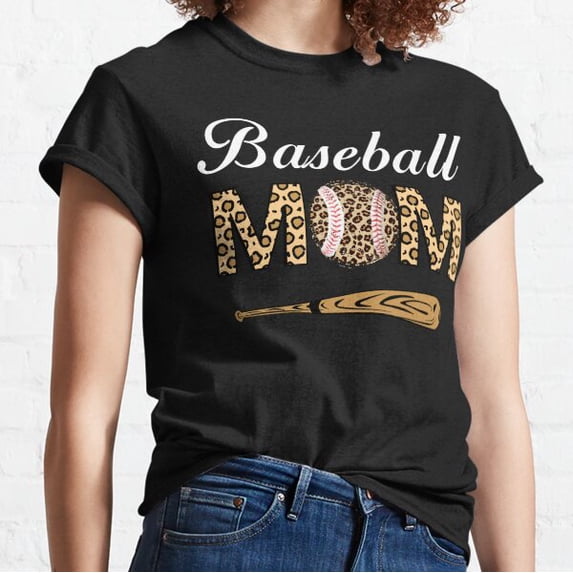 Baseball Mom Shirt For Women Leopard Mom Letter Classic T-shirt ...