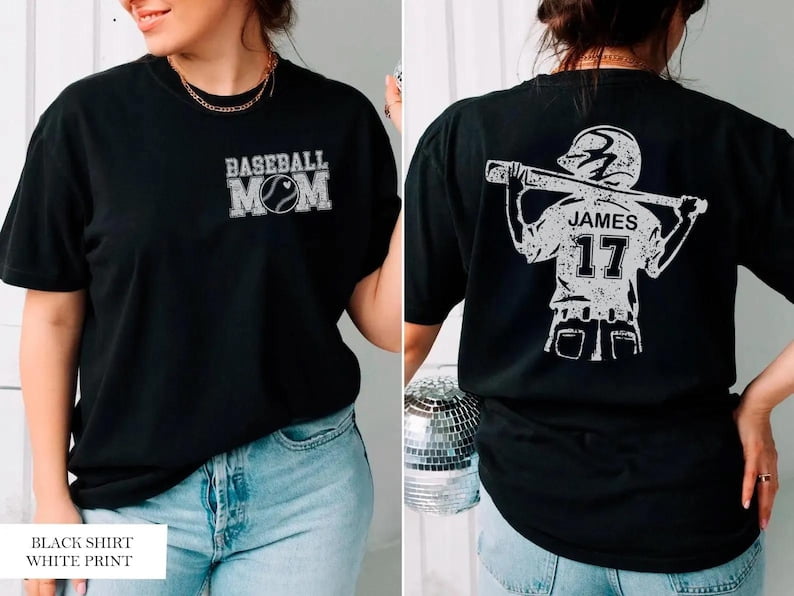 Baseball Mom Shirt with Kids Names, Baseball Kids Mom, Name and Number ...