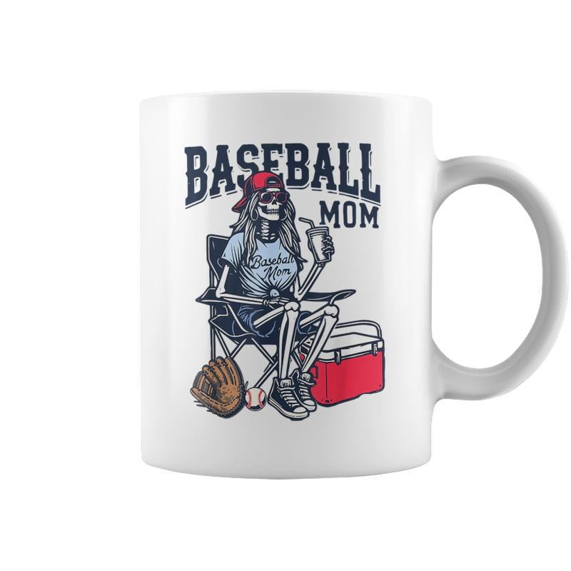 Baseball Mom Skeleton Halloween Baseball Game Day Mother Day Coffee ...