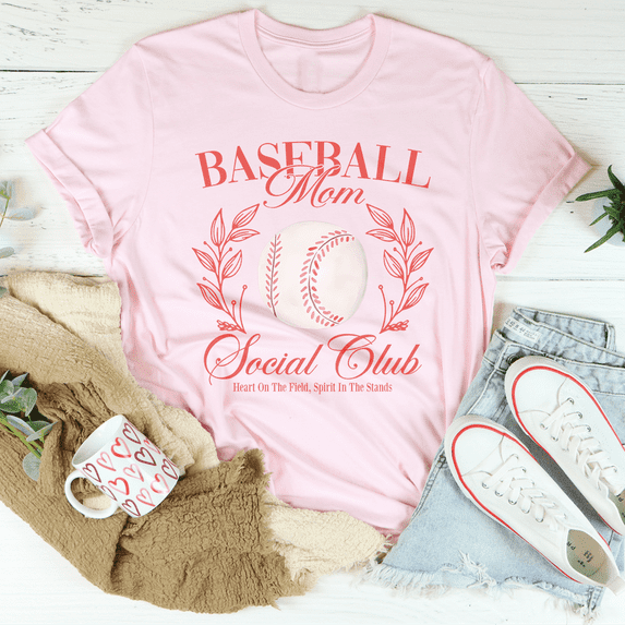 Baseball Mom Social Club Tee Heather Prism Peach S Peachy Sunday T ...