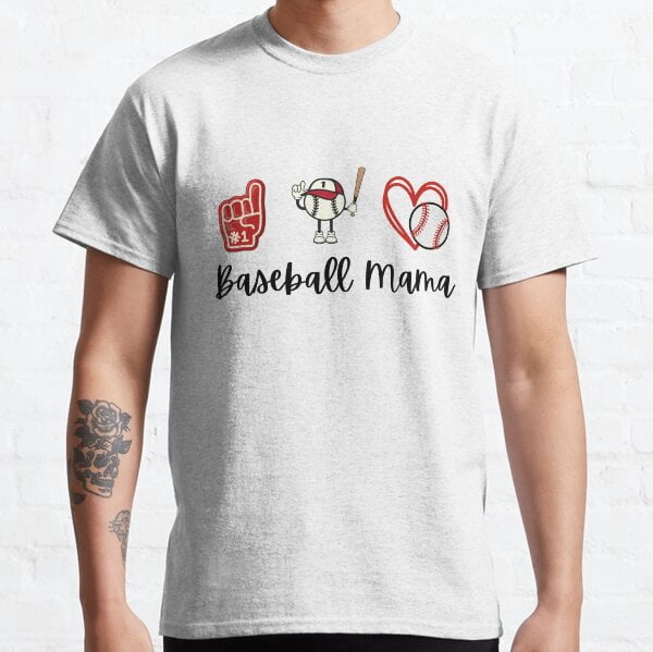 Baseball Mom T-shirt Cute Baseball Player #1 Foam Finger And Heart ...