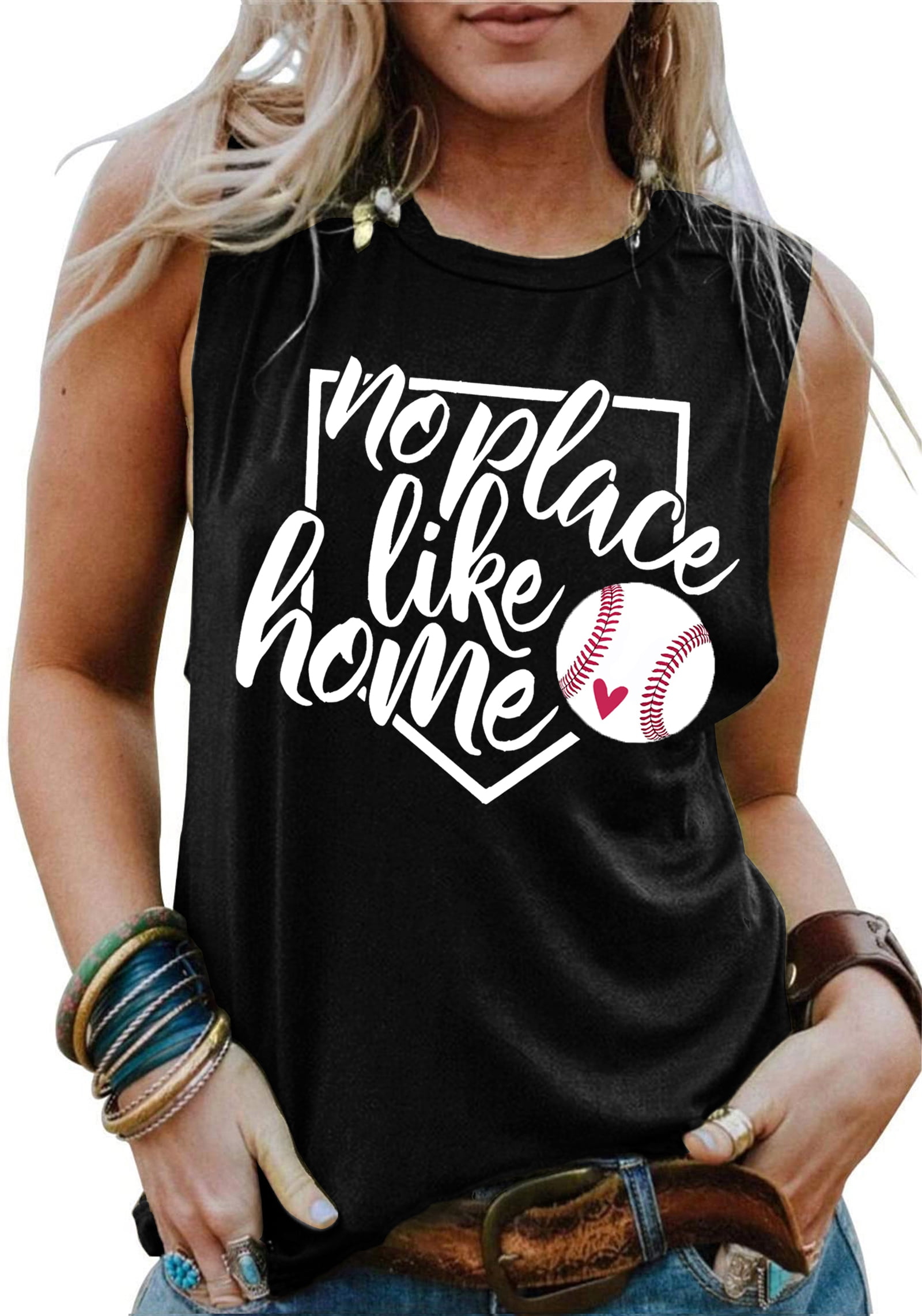 Baseball Mom Tank Tops Baseball Love Graphic Tee Shirts Women Summer ...