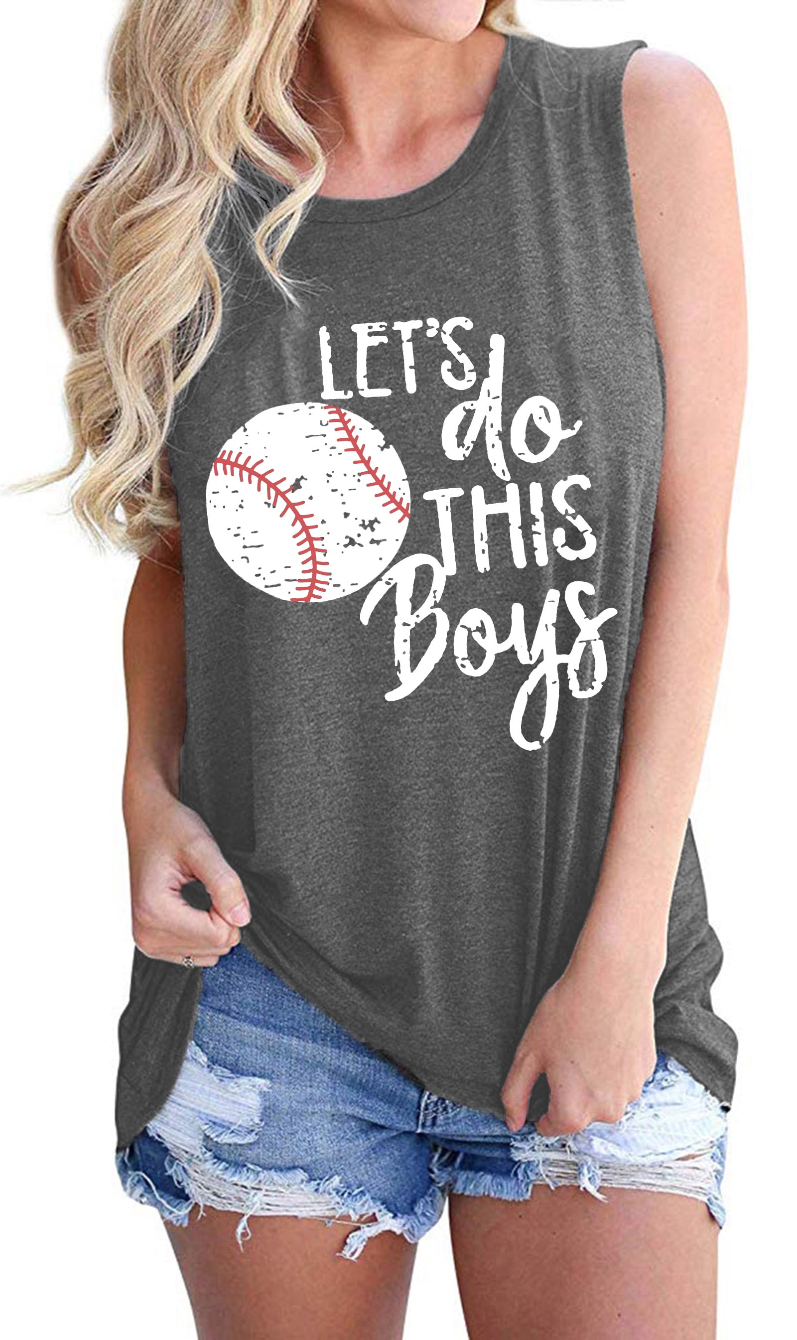 Baseball Mom Tank Tops Baseball Love Graphic Tee Shirts Women Summer ...