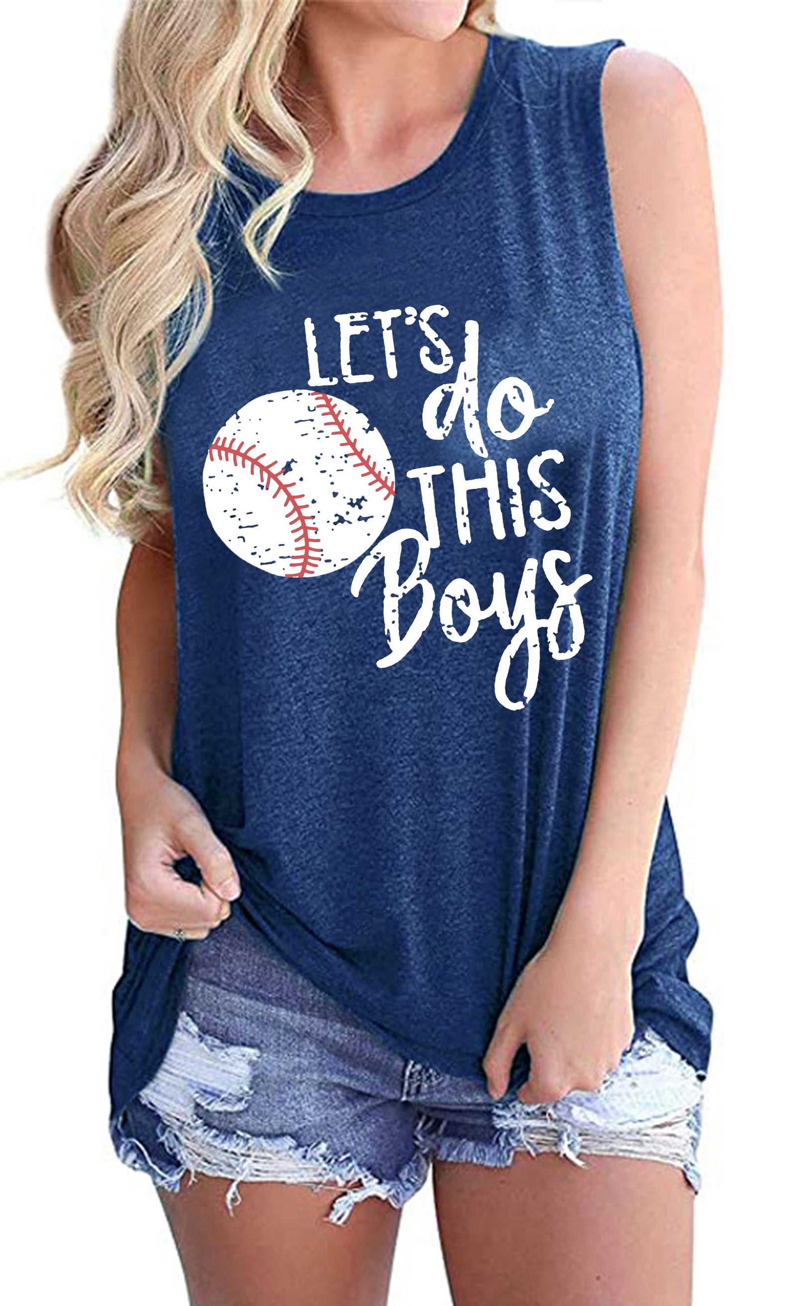 Baseball Mom Tank Tops Baseball Love Graphic Tee Shirts Women Summer ...