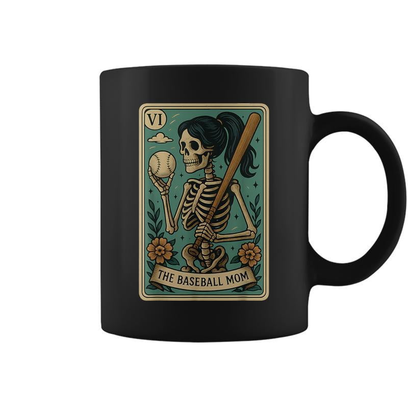Baseball Mom Tarot Card Skeleton Mama Coffee Mugs - Walmart.com