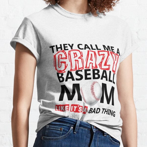 Baseball Mom Womens Casual Shirts And Tops Classic T-shirt - Walmart.com
