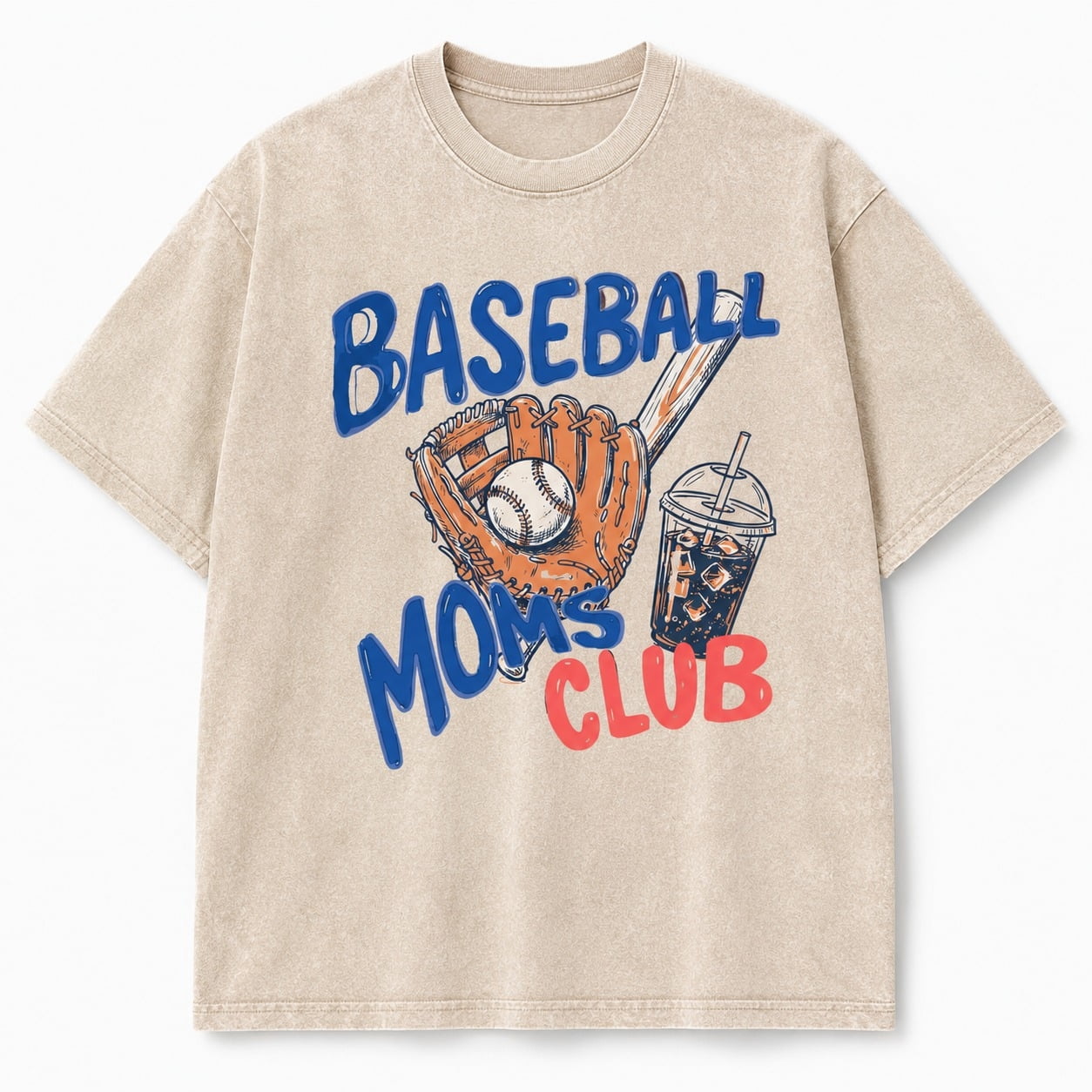 Baseball Moms Club Mineral Wash T-Shirt, Unisex Game Day Sports Mom Tee ...