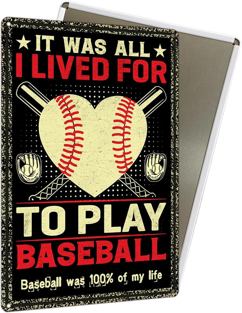 Baseball Motivational Quotes Metal Sign, IT WAS ALL I LIVED FOR TO PLAY ...