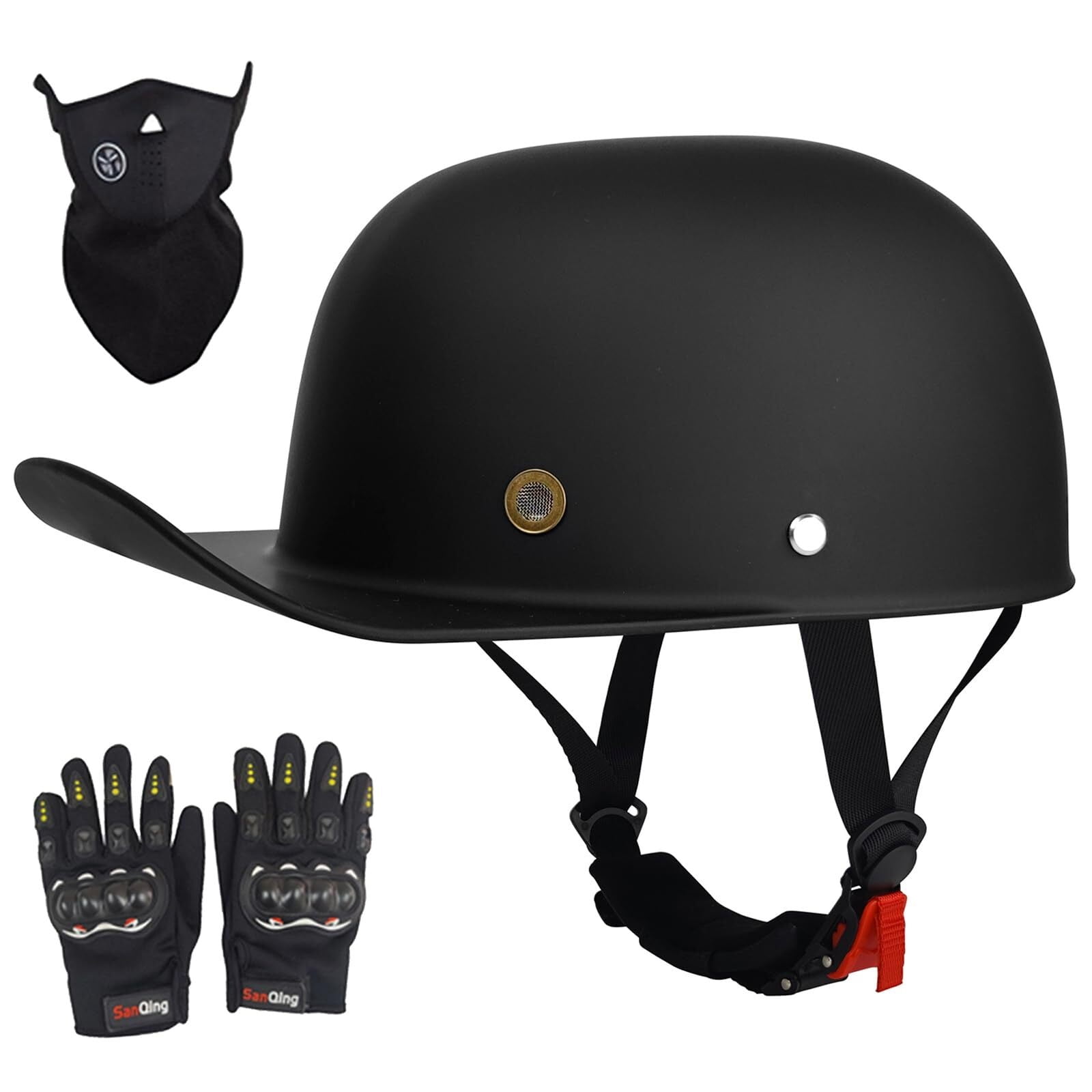 Baseball Motorcycle Helmet - Half Helmet Motorcycle Men Women for Bike ...