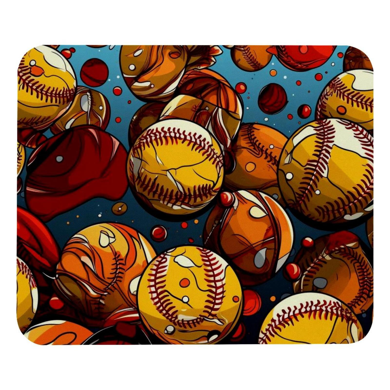Baseball Mouse Pad, Rubber Base Computer Mouse Pads for Wireless Mouse ...