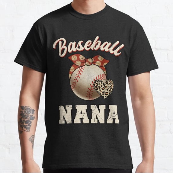 Baseball Nana Leopard Baseball Player Classic T-shirt - Walmart.com