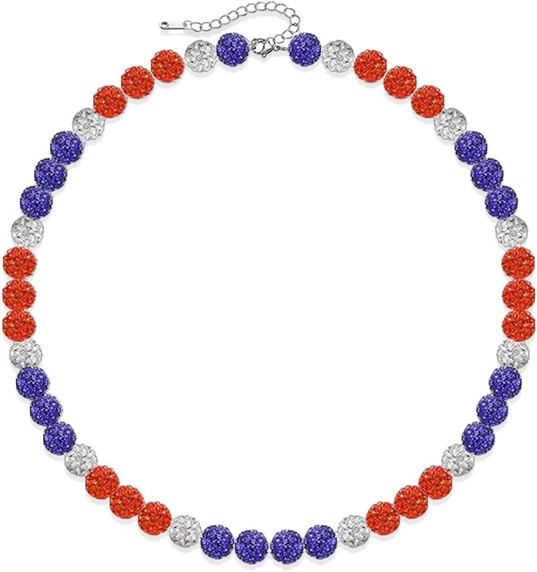 Baseball Necklace, 18-20 Inch Rhinestone Baseball Bead Necklace ...