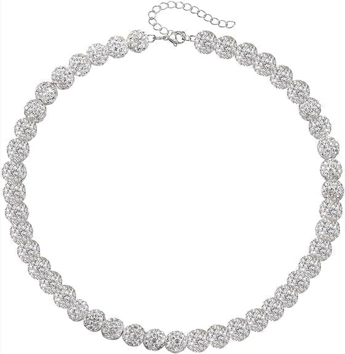 Baseball Necklace - Rhinestone Baseball Necklace - 16" / 18" Ice ...