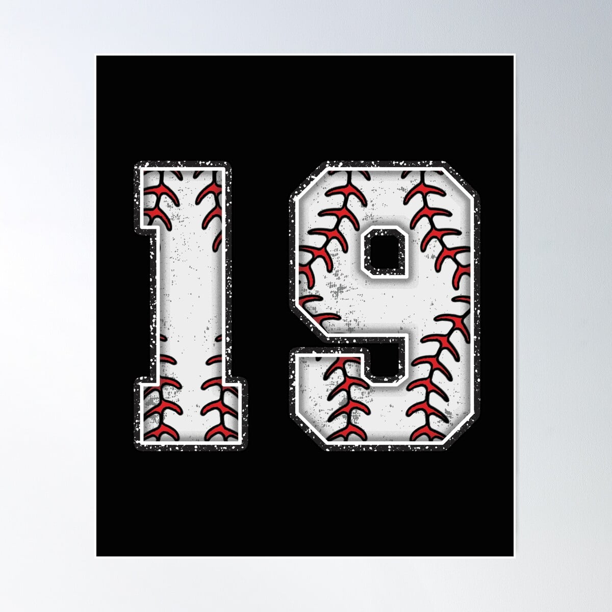 Baseball Number 19 Poster Wall Art, Modern Wall Decor For Living Room ...