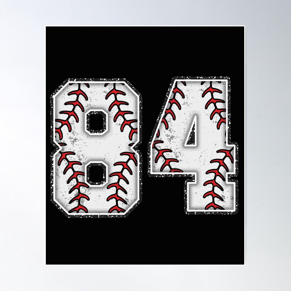 Baseball Number 84 Poster Wall Art, Modern Wall Decor For Living Room ...