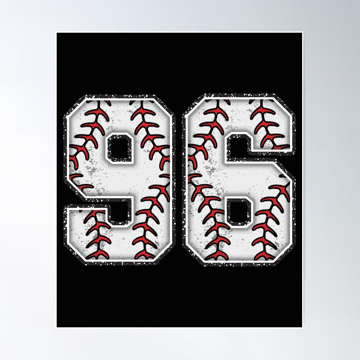 Baseball Number 96 Poster Wall Art, Modern Wall Decor For Living Room ...