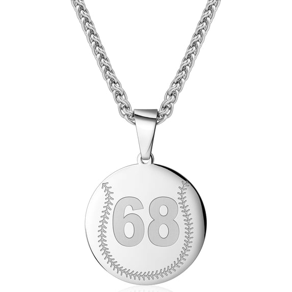 Baseball Number Necklace, 0-99 Jersey Baseball Pendant Necklace for Men ...