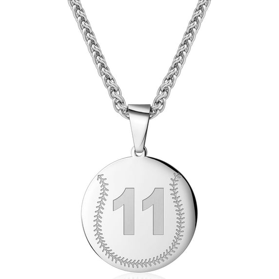 Baseball Number Necklace, 0-99 Jersey Baseball Pendant Necklace for Men ...