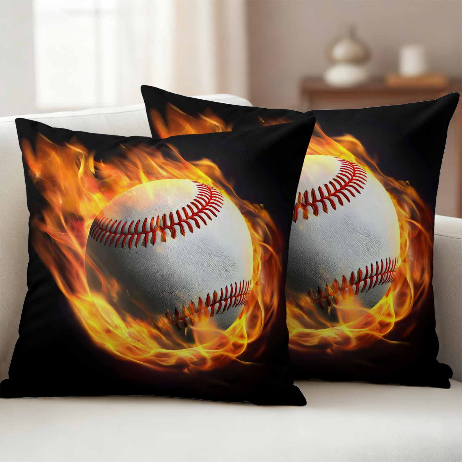 Baseball Outdoor Waterproof Throw Pillow Covers 24x24 Set of 2, Modern ...