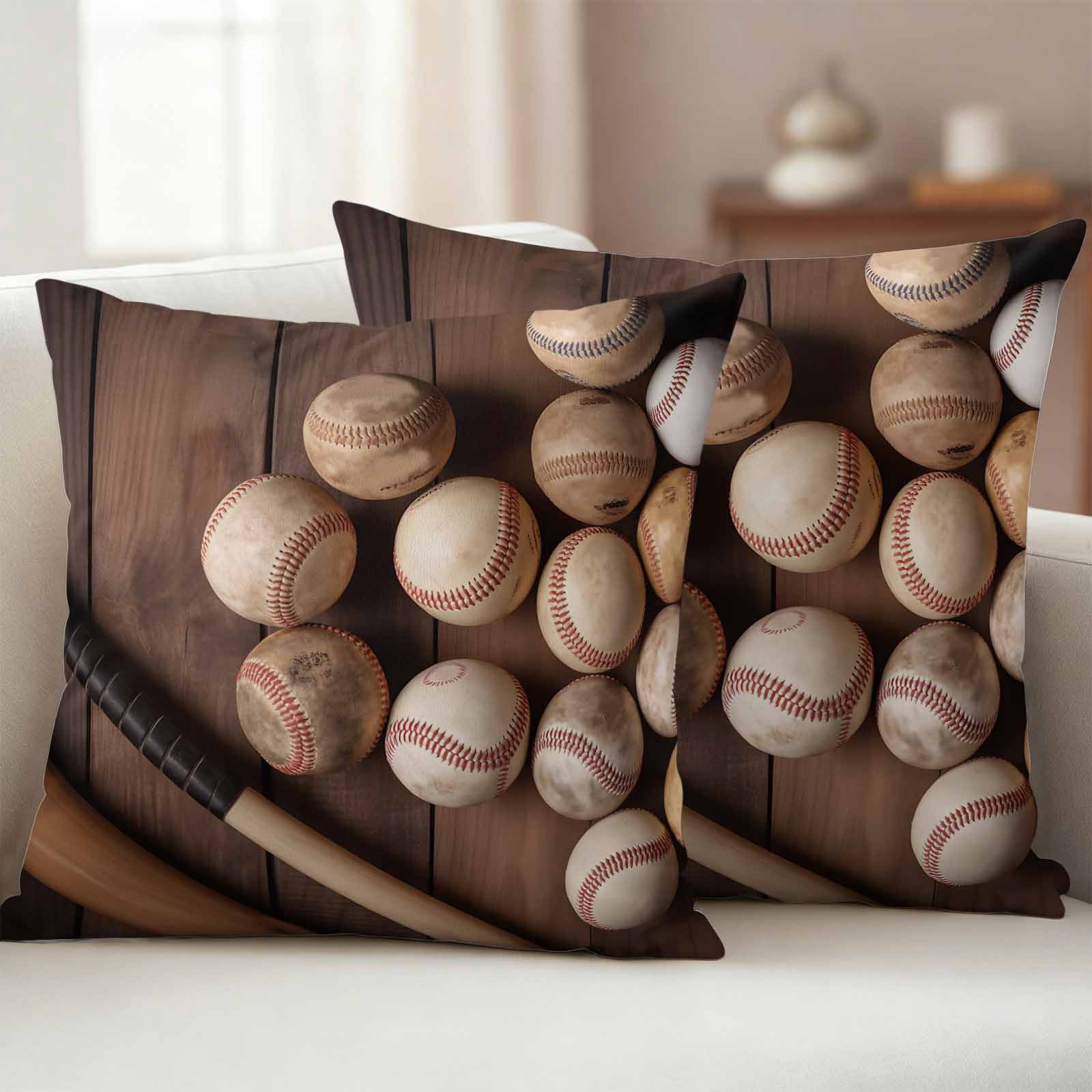 Baseball Outdoor Waterproof Throw Pillow Covers 26x26 Set of 2 ...